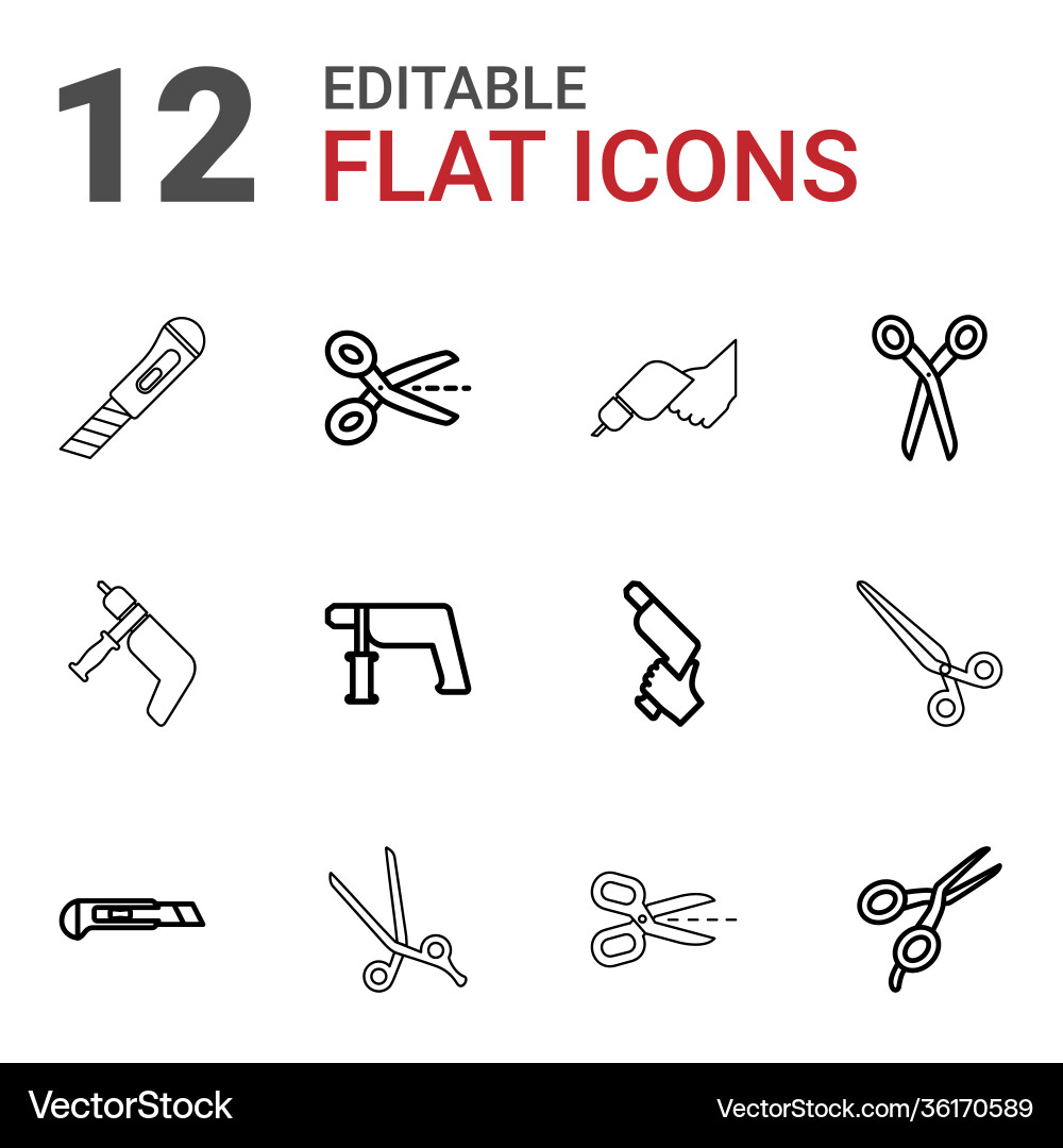Trim icons Royalty Free Vector Image - VectorStock