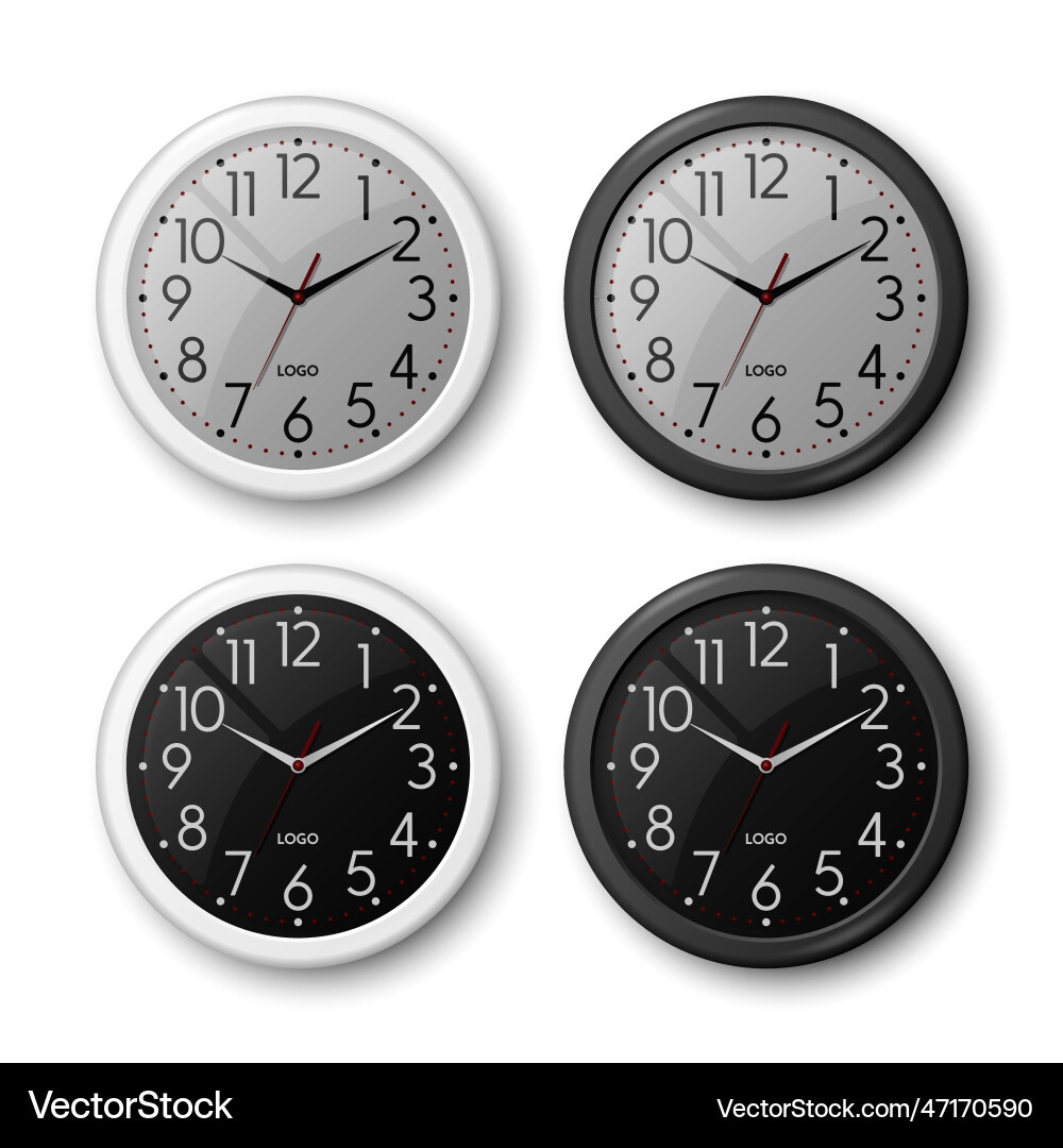 3d realistic round black white color wall Vector Image