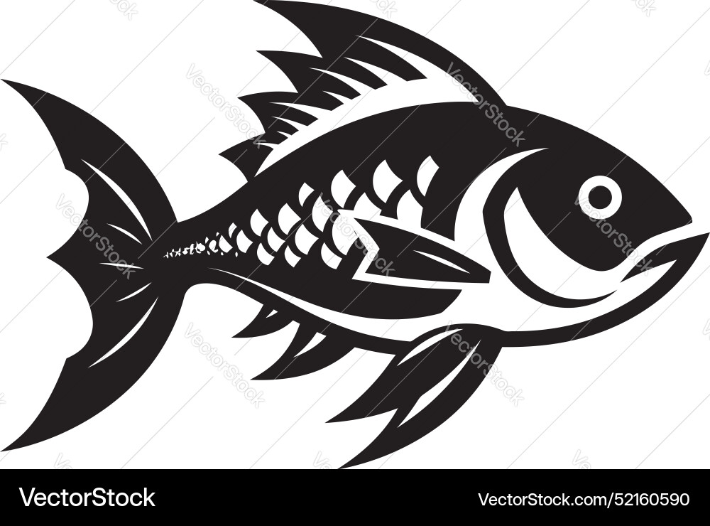 Brook bliss river fish logo ripple radiance Vector Image