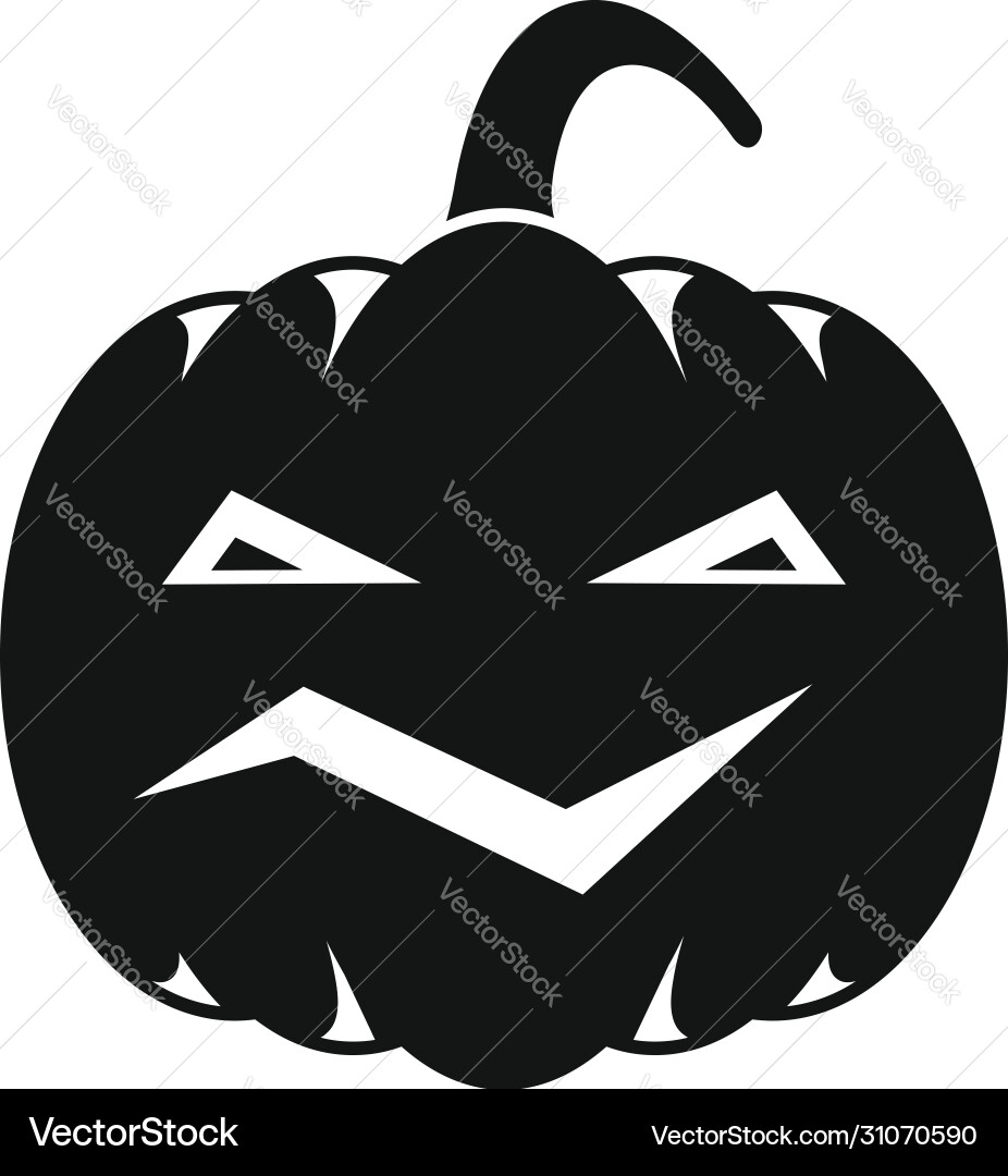 Carving pumpkin icon simple style Royalty Free Vector Image
