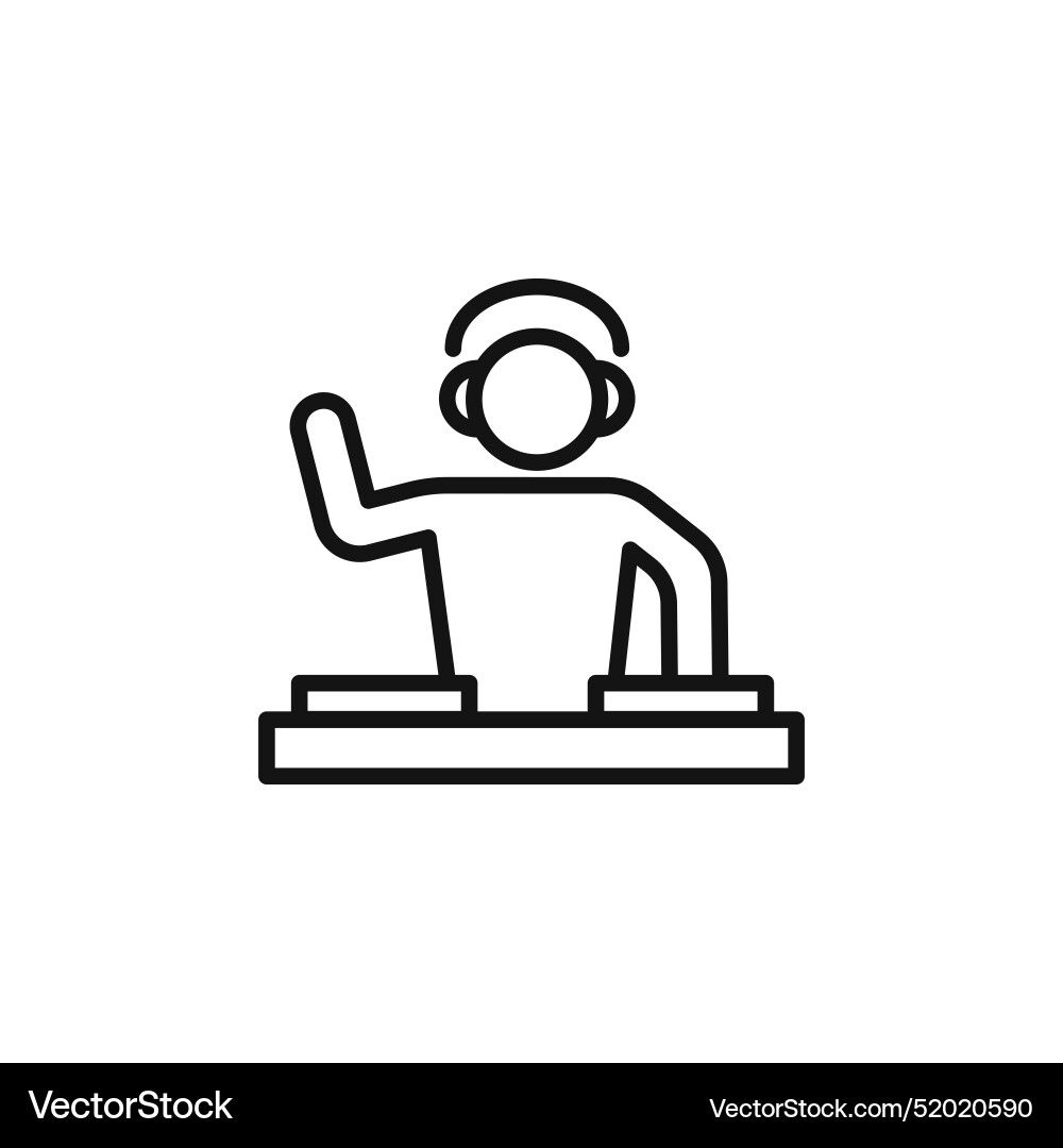 Dj icon outline collection in black Royalty Free Vector