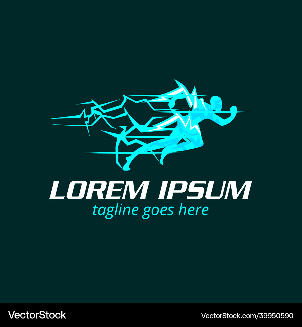 Fast as lighning runner Royalty Free Vector Image