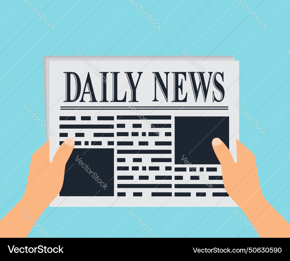 Human hands holding newspaper Royalty Free Vector Image