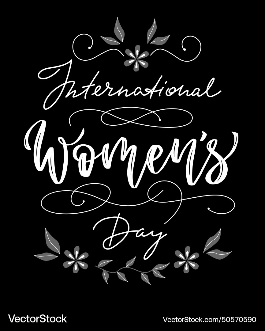International womens day lettering Royalty Free Vector Image