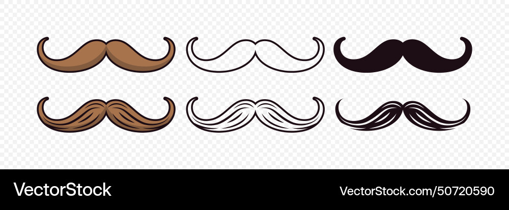 Isolated mustache set face party Royalty Free Vector Image