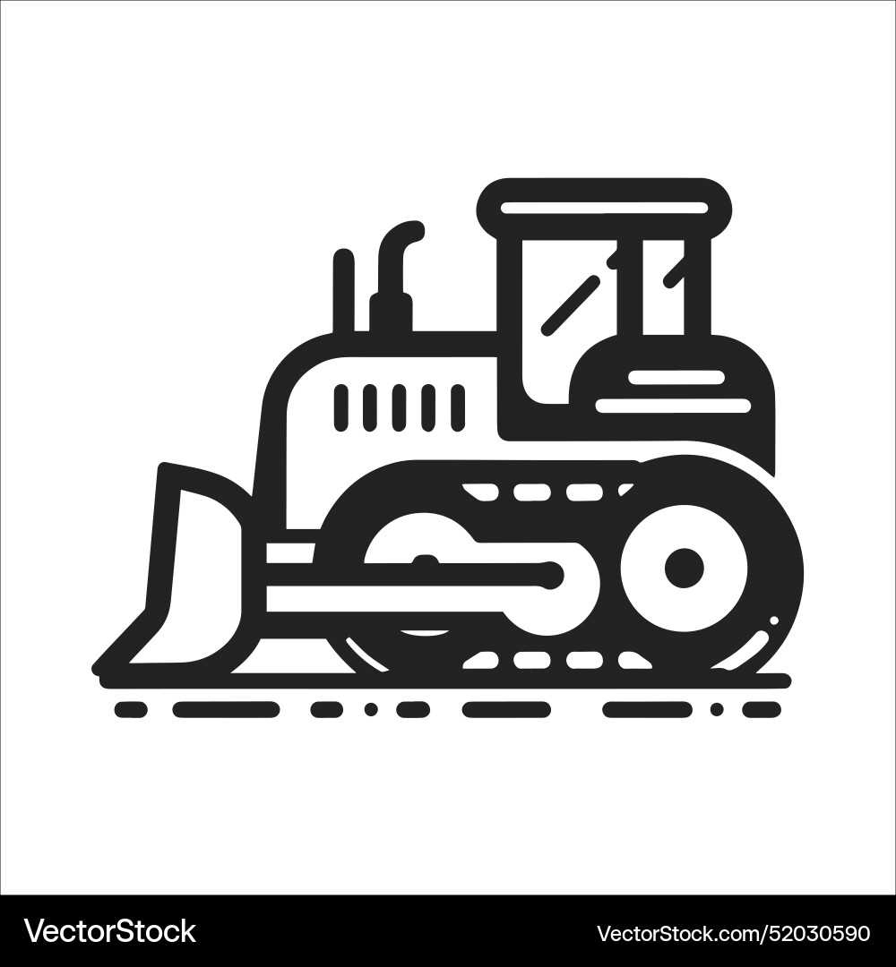 Minimalist bulldozer Royalty Free Vector Image