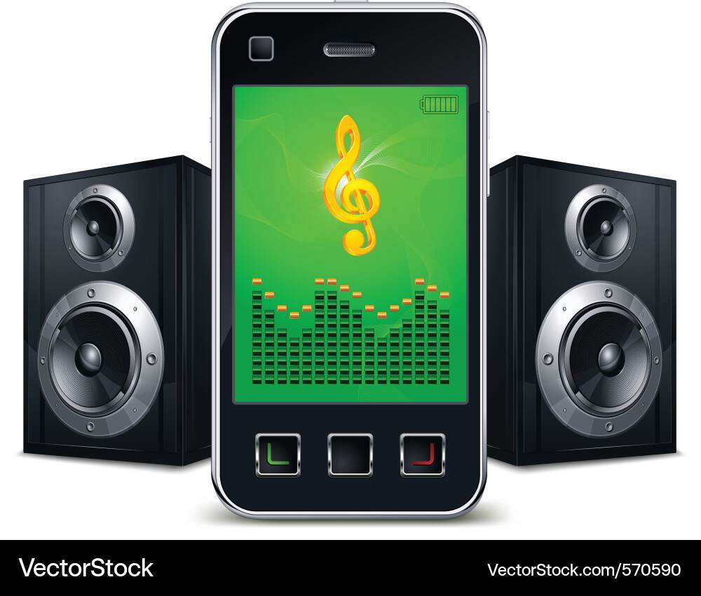 Mobile phone with speakers Royalty Free Vector Image
