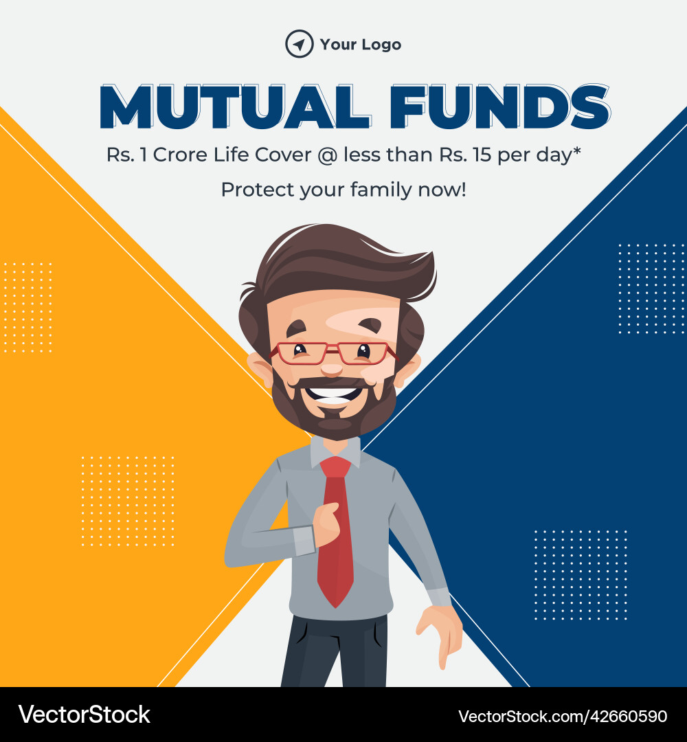 Mutual funds banner design template Royalty Free Vector