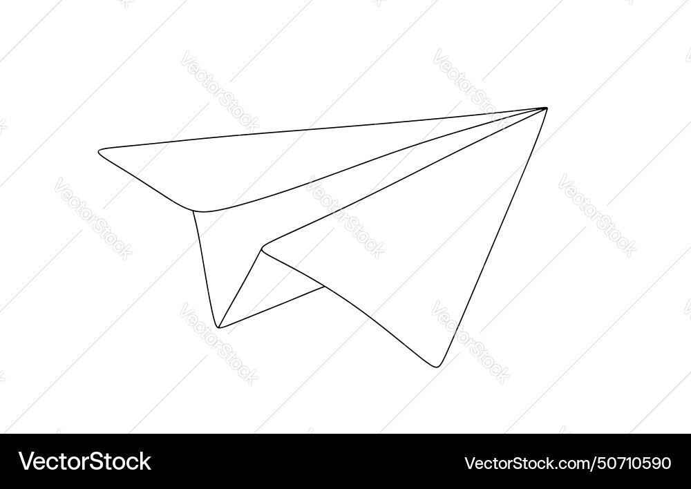 Origami airplane one line Royalty Free Vector Image