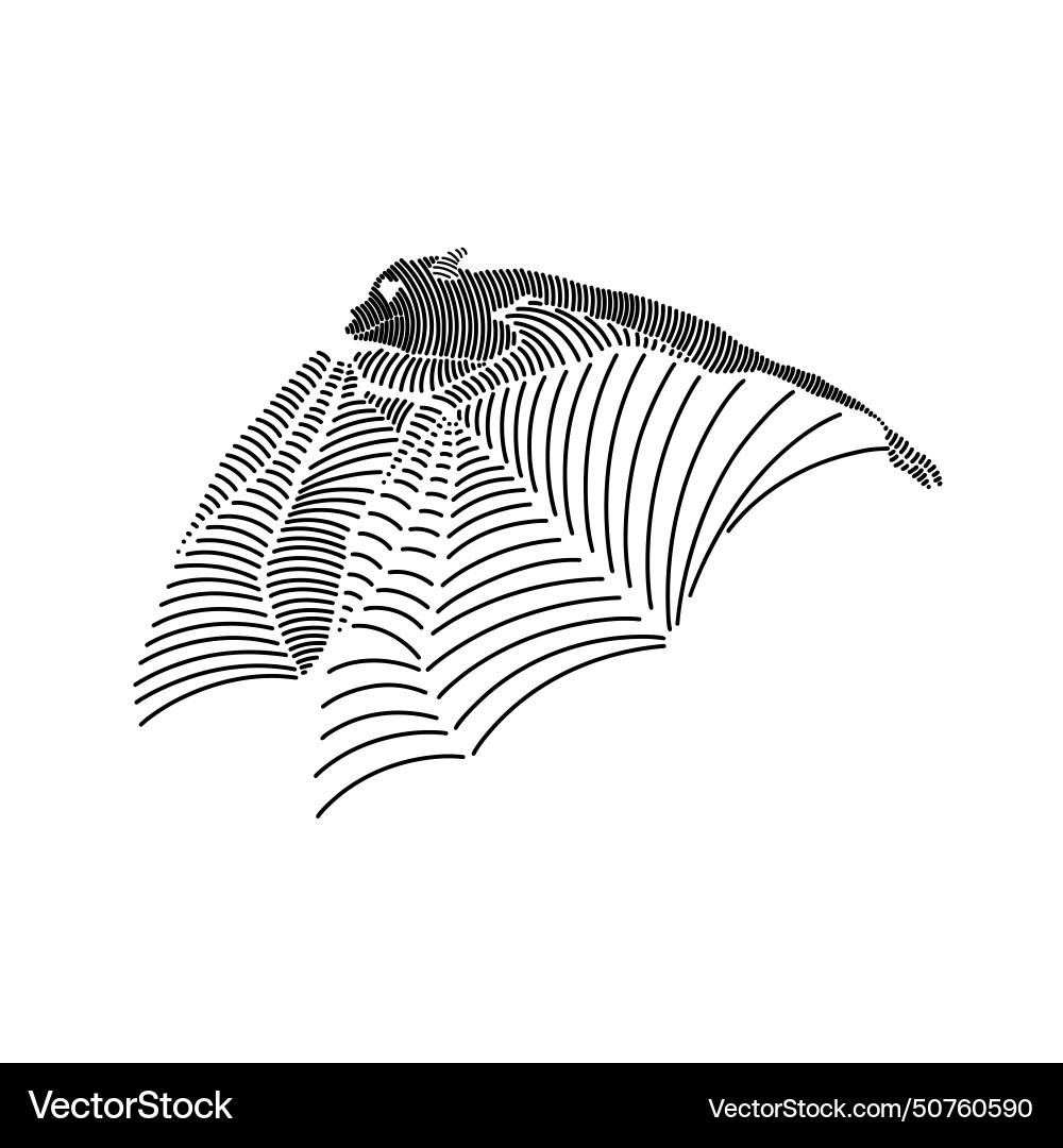 Simple line art of a bat 1 Royalty Free Vector Image