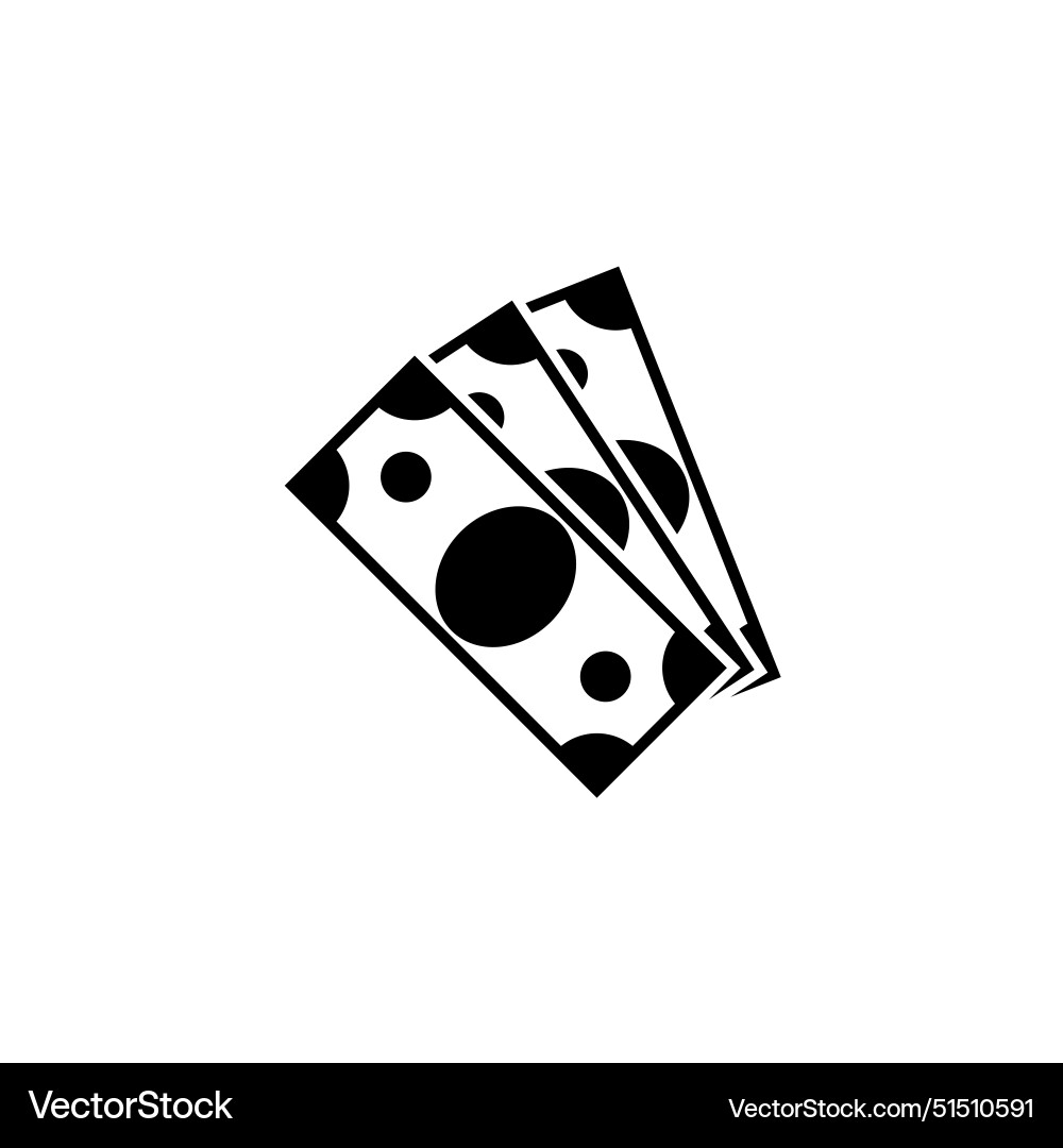 Dollar money cash solid flat icon isolated Vector Image