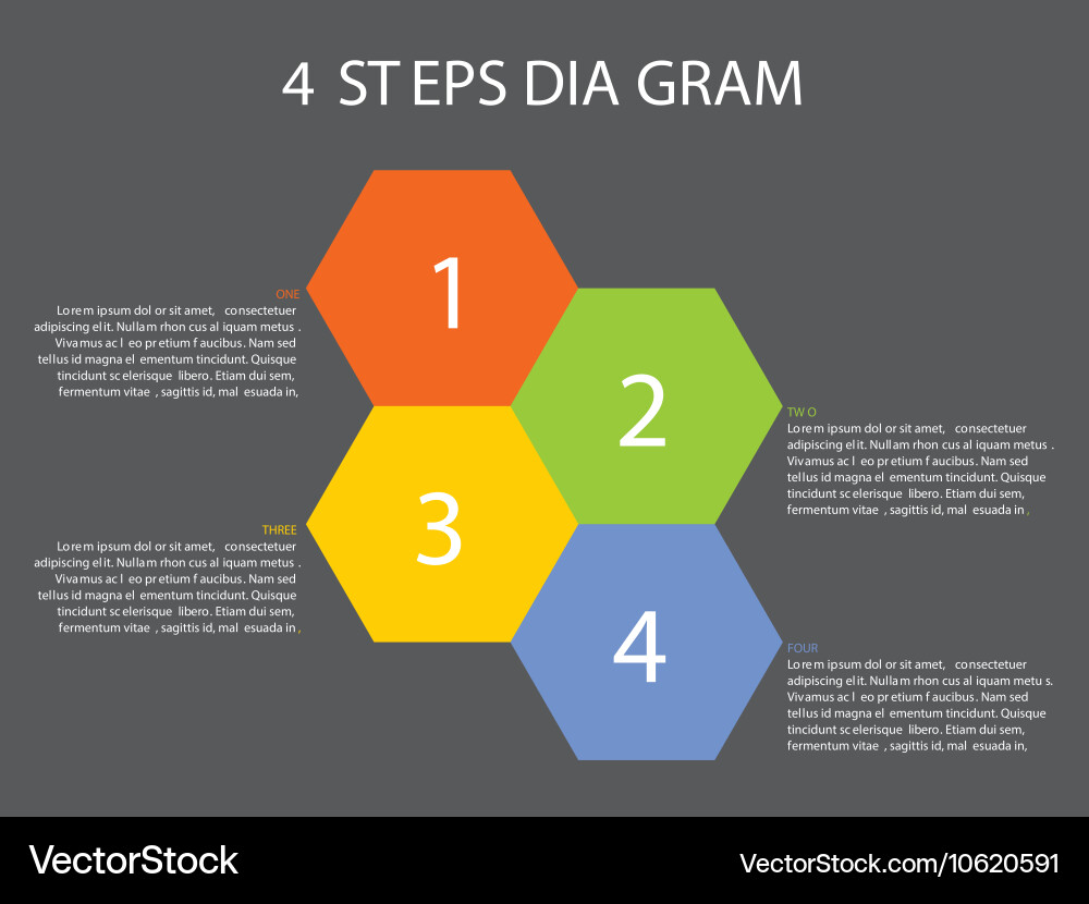 Four steps diagram Royalty Free Vector Image - VectorStock