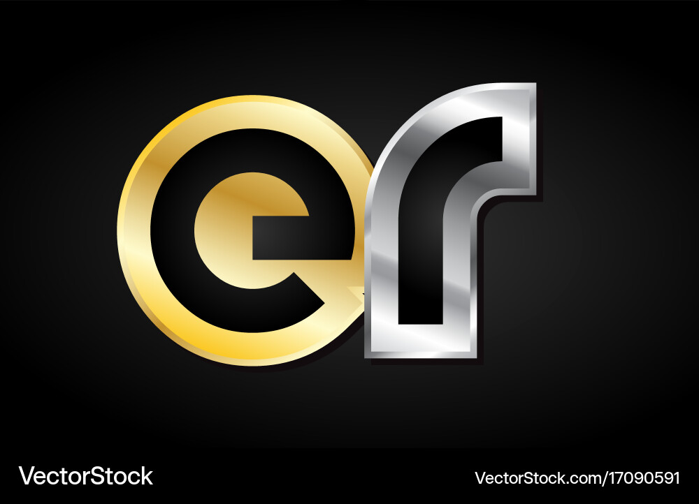 Gold silver letter joint logo icon alphabet design