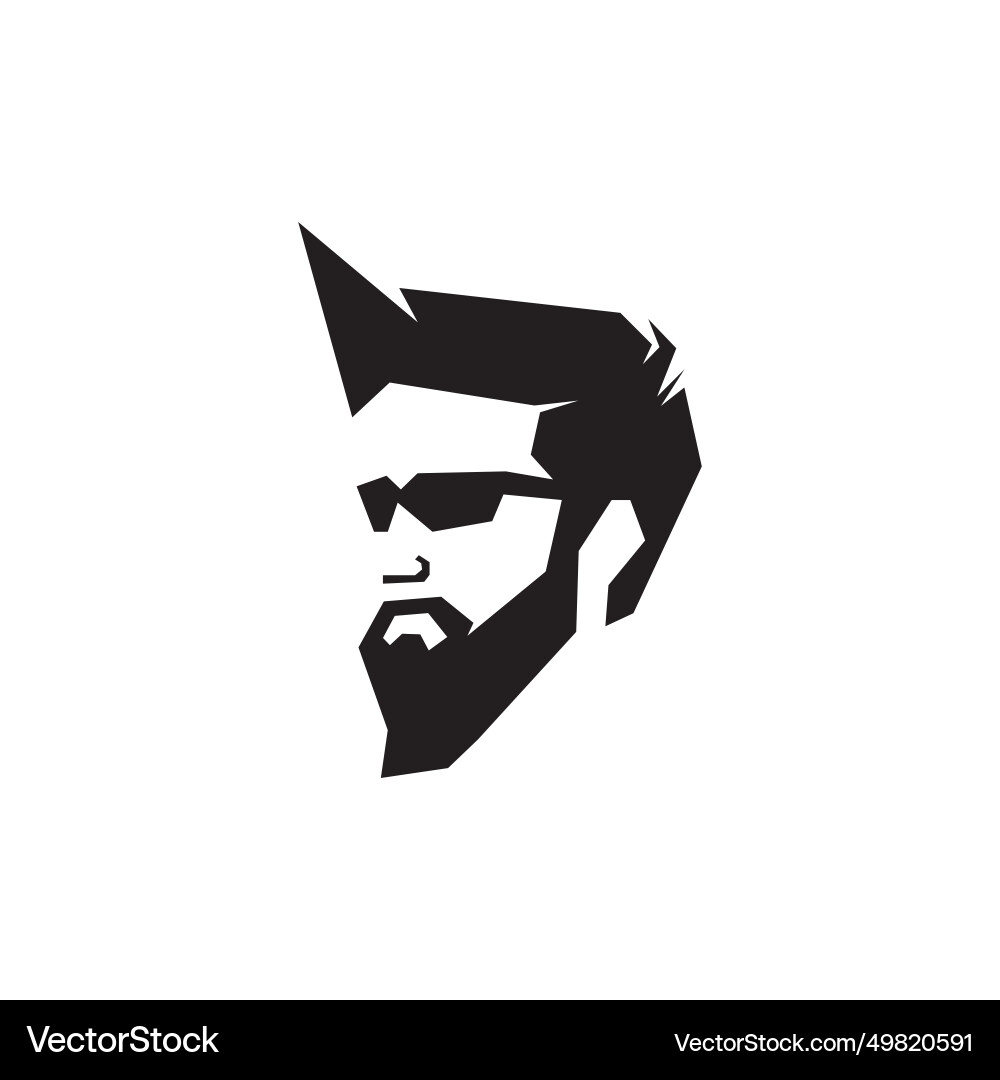 Man hair cool icon logo design Royalty Free Vector Image