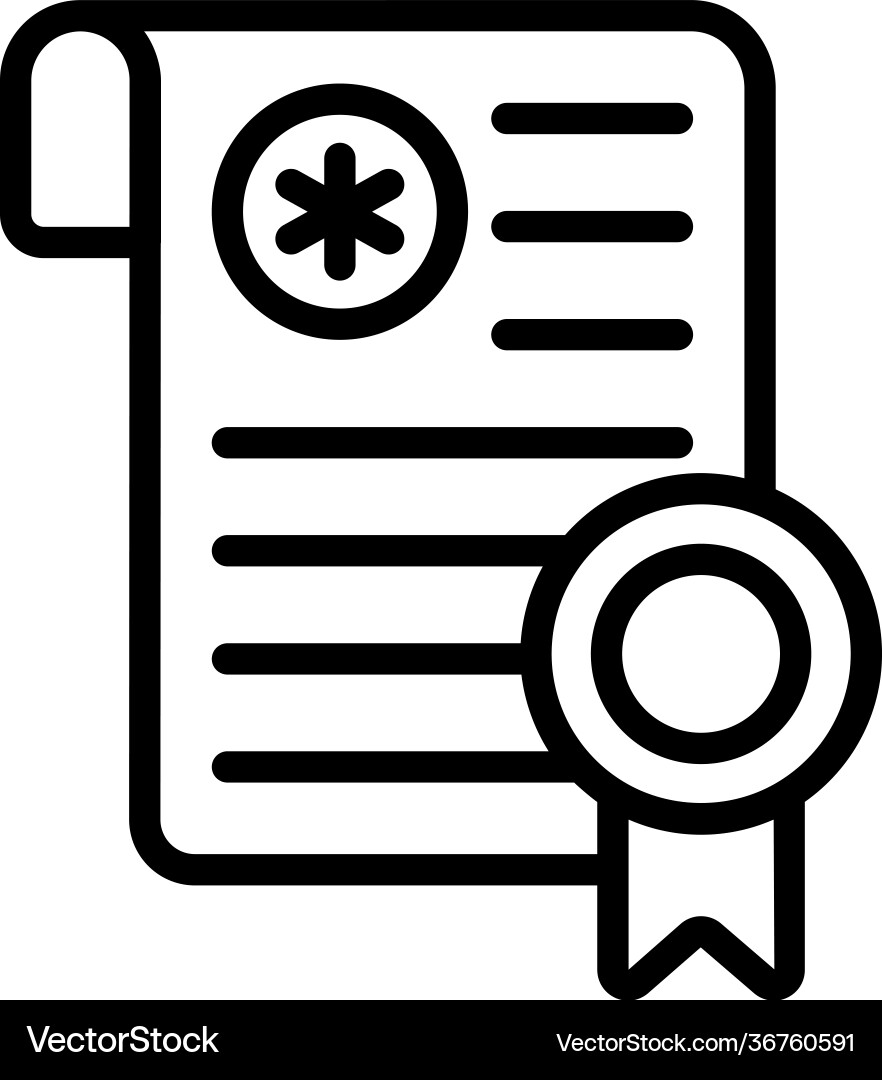 Medical certificate Royalty Free Vector Image - VectorStock