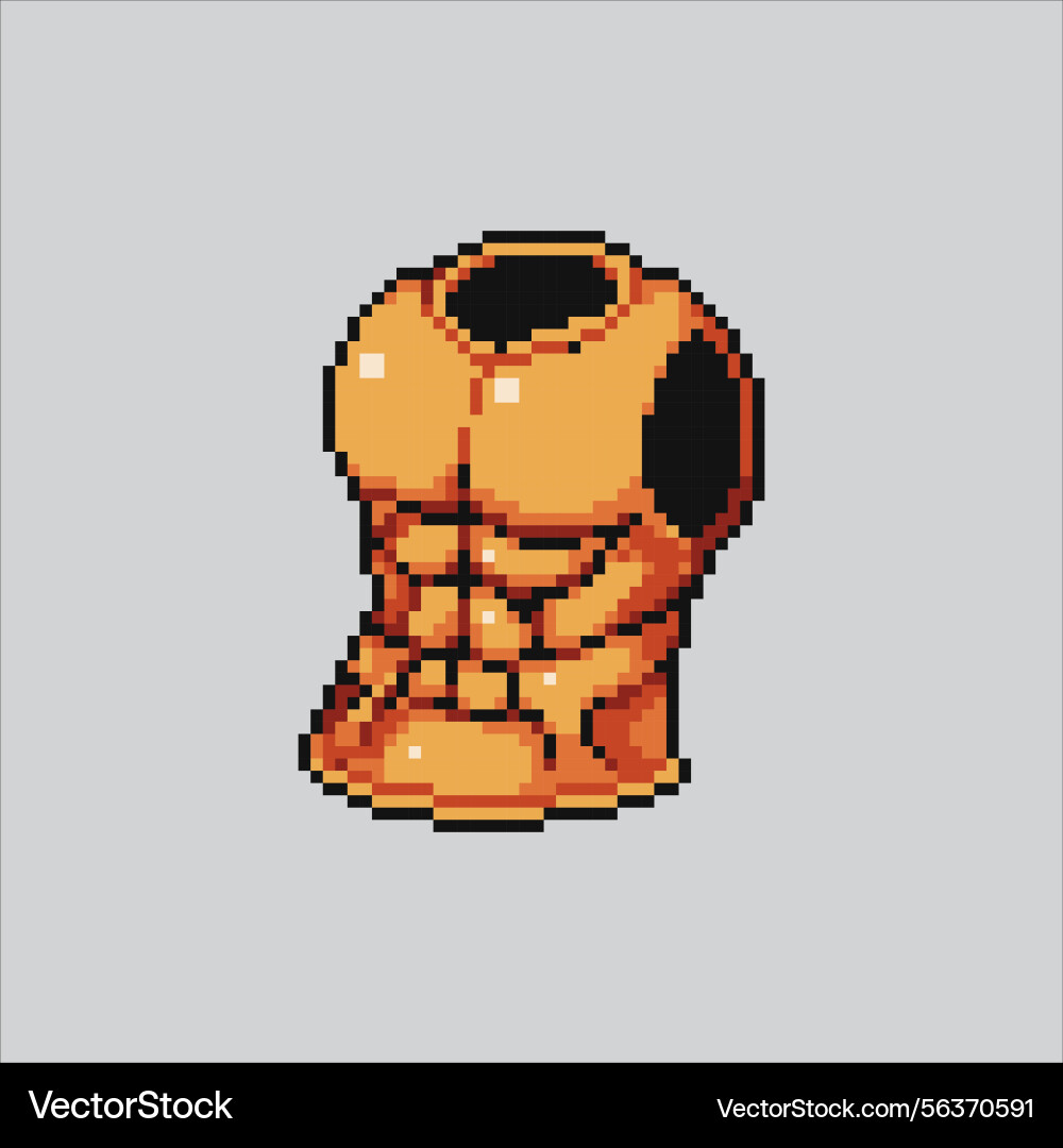Pixel art strong gladiator body armor icon Vector Image