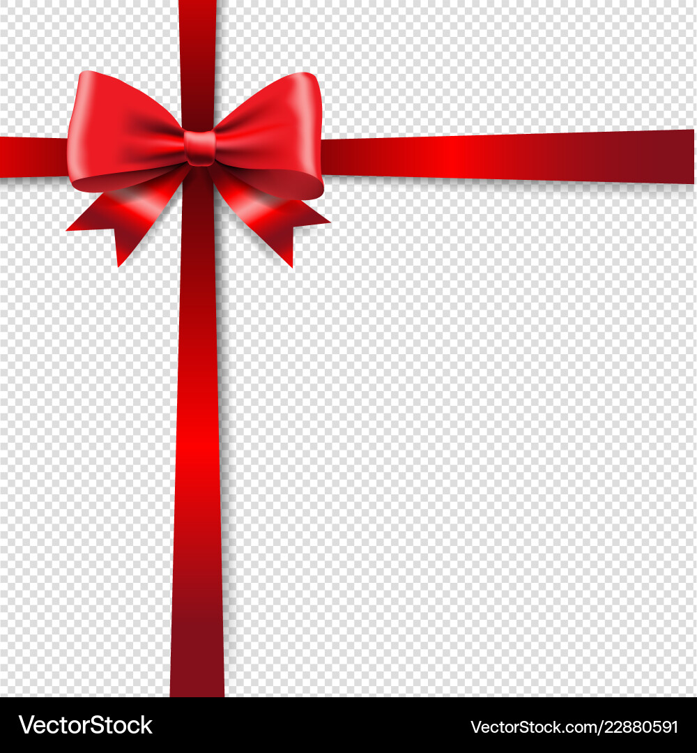 Red ribbon isolated transparent background Vector Image