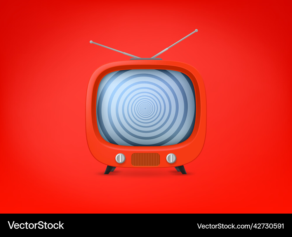Red tv icon on background 3d Royalty Free Vector Image