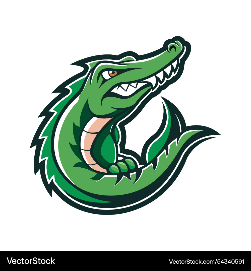 Simple alligator logo design 01 Royalty Free Vector Image