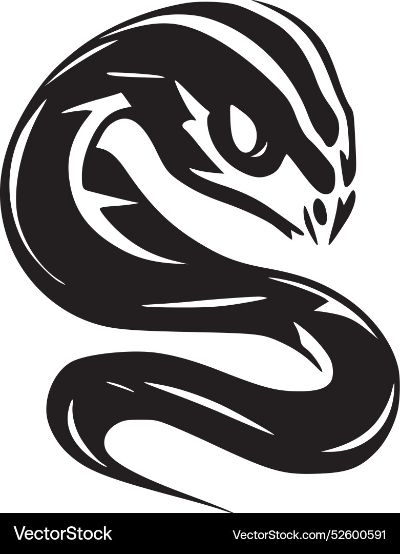 Snake - black and white Royalty Free Vector Image