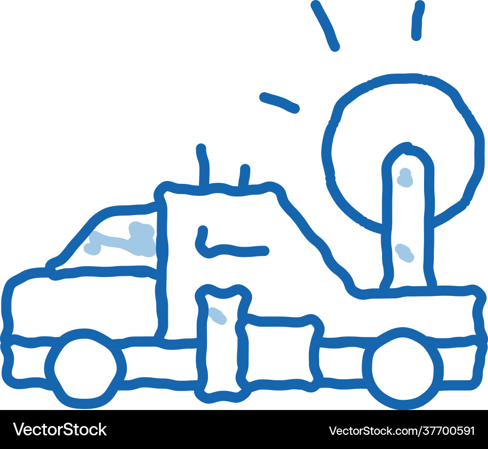 Synoptic truck doodle icon hand drawn Royalty Free Vector