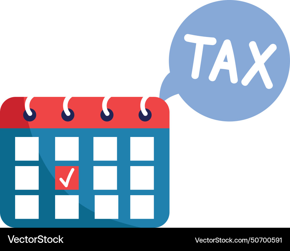 Tax day calendar Royalty Free Vector Image - VectorStock