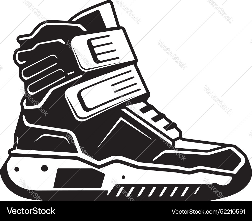 Technotrek futuristic boots emblem design Vector Image
