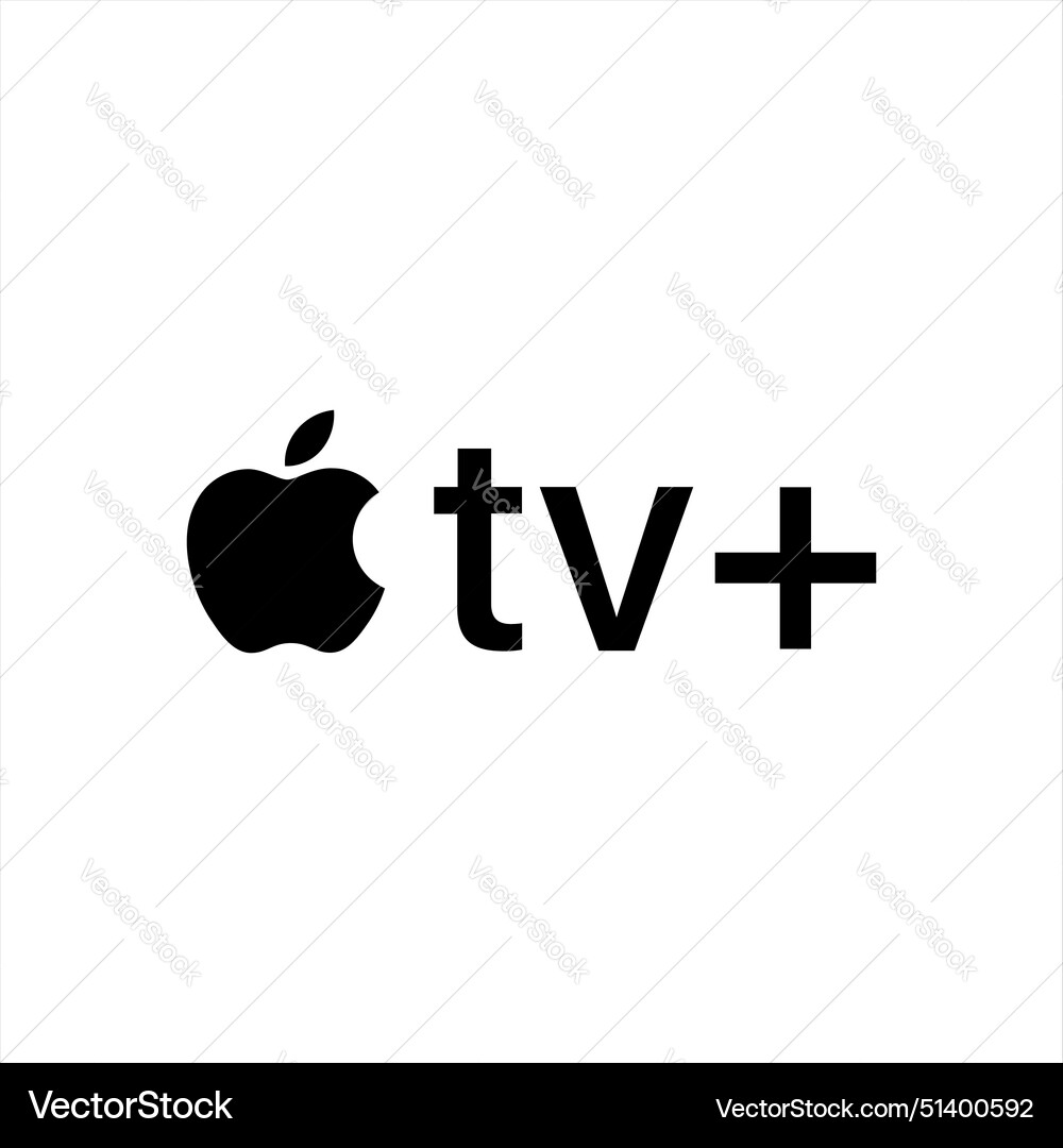 Apple tv streaming logo flat design Royalty Free Vector