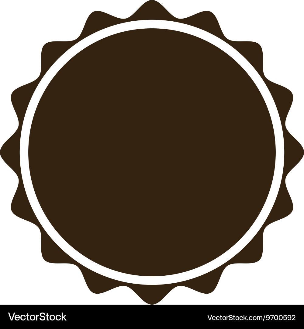 Brown circular badge icon Royalty Free Vector Image