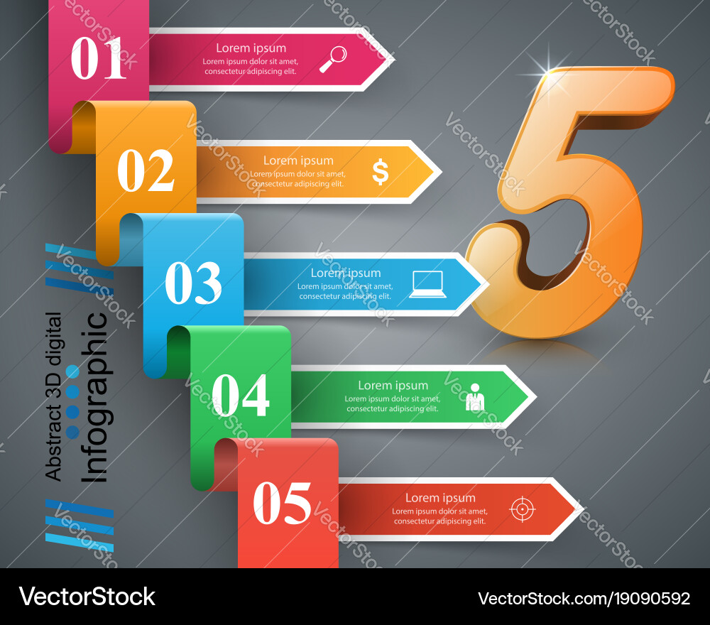 Business infographic number icon Royalty Free Vector Image