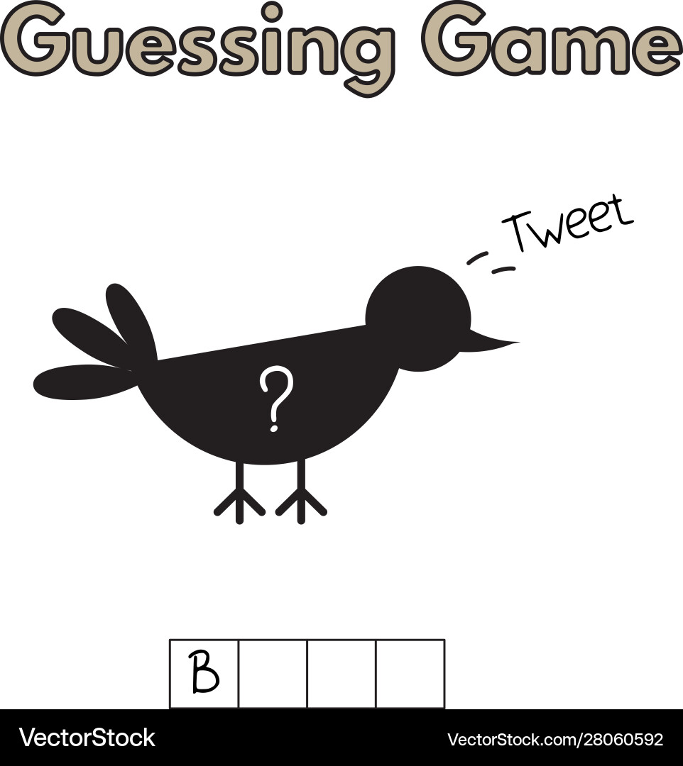 Cartoon bird guessing game Royalty Free Vector Image