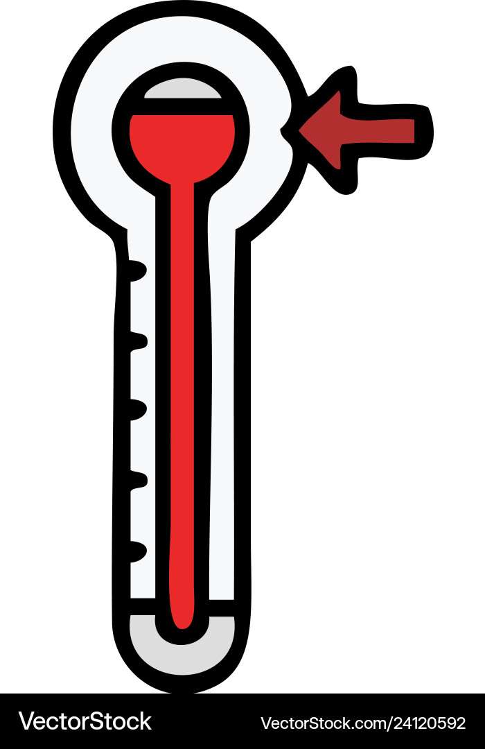 Cute cartoon hot thermometer Royalty Free Vector Image