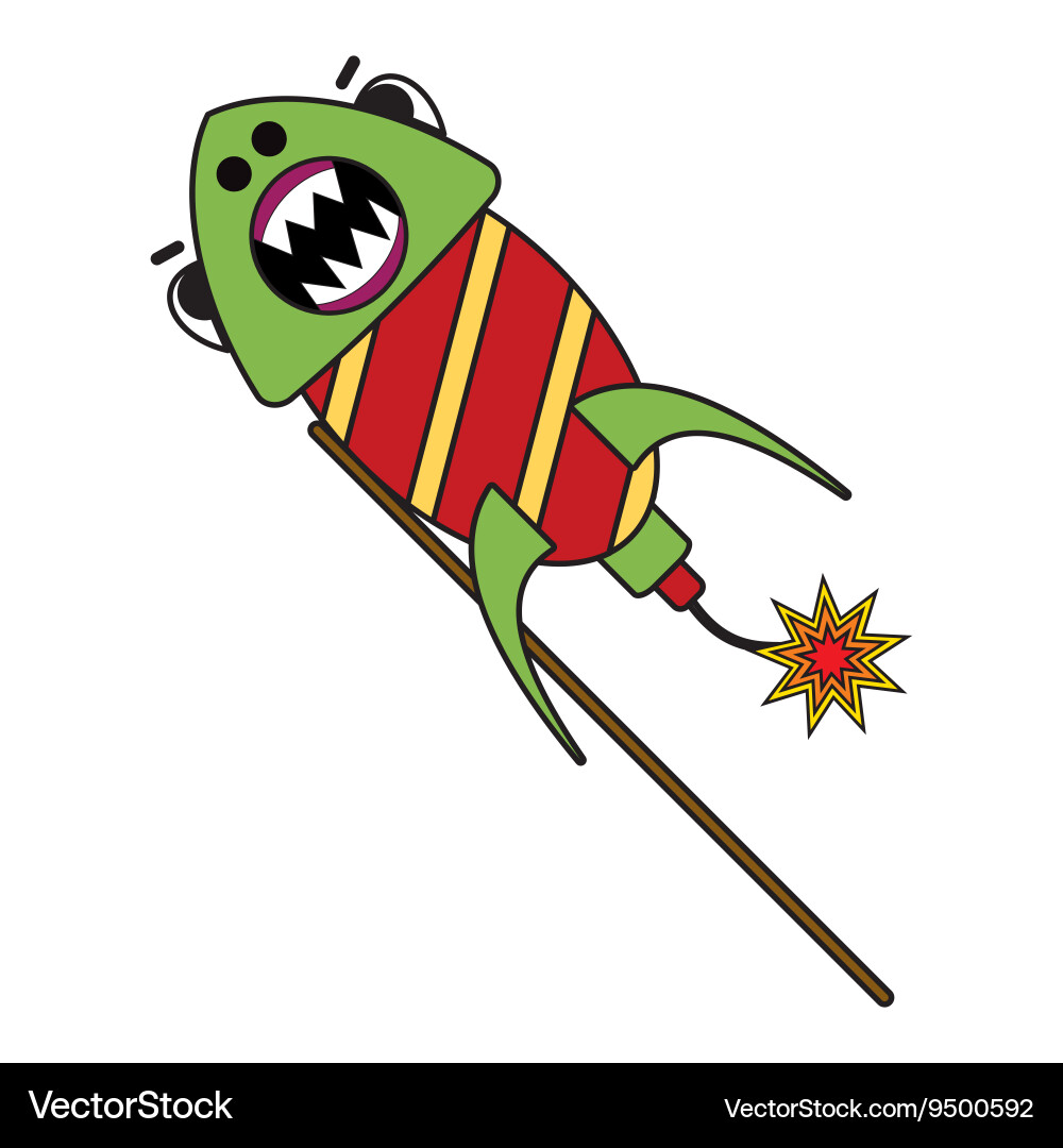 Fireworks with angry facial expression Royalty Free Vector