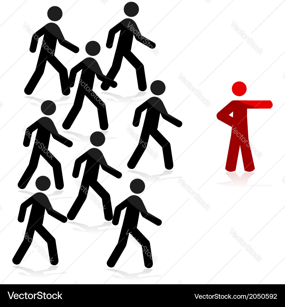 Follow the Leader Concept Royalty Free Vector Image