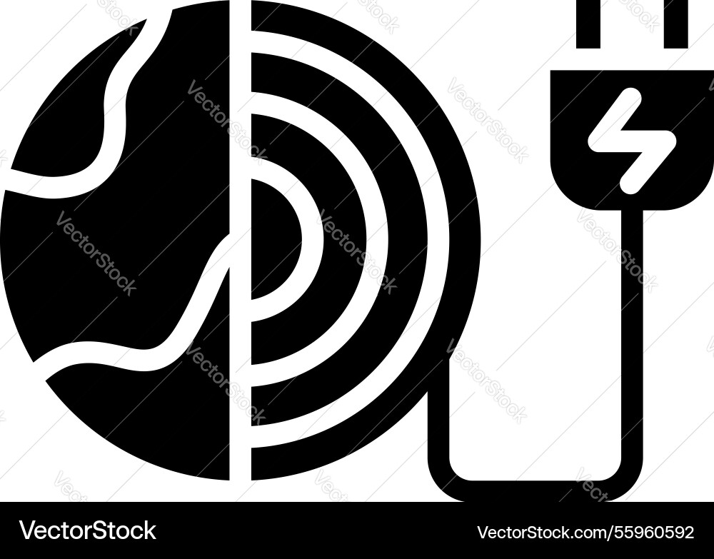 Icon glyph geothermal and soil energy plug Vector Image
