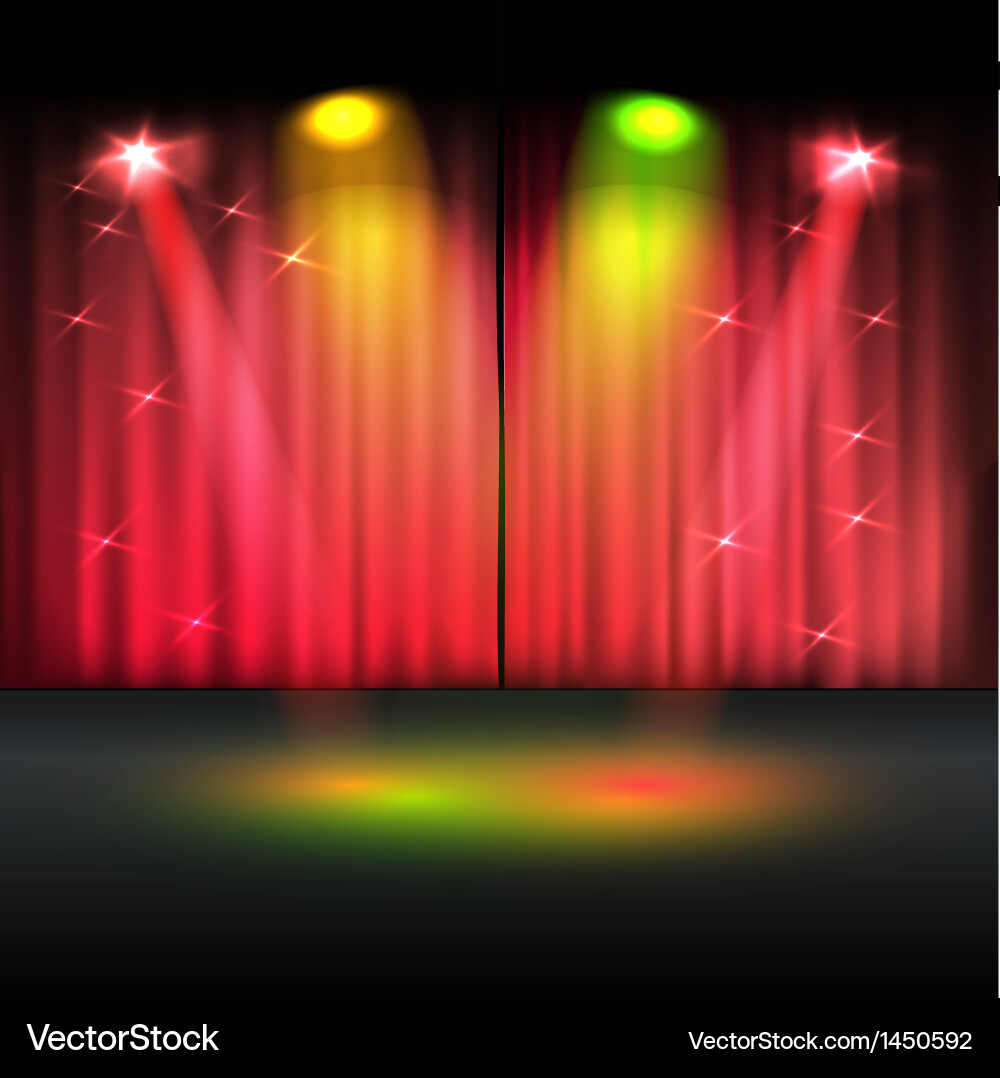 Illuminated stage template Royalty Free Vector Image