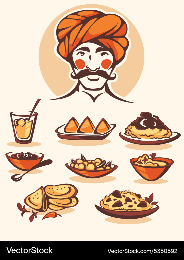 Indian food Royalty Free Vector Image - VectorStock