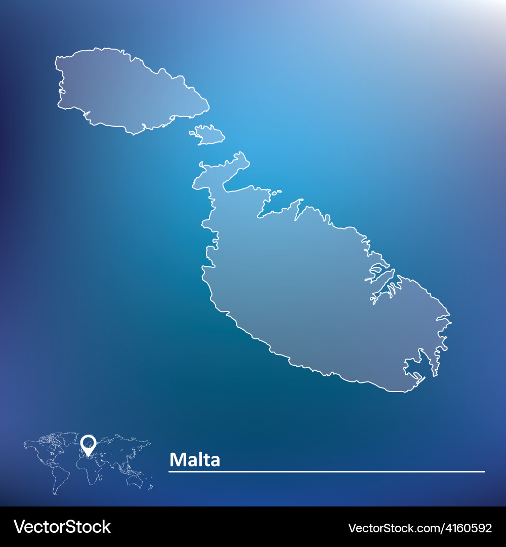 Karte von Malta Lizenzfreies Vektorbild - VectorStock
