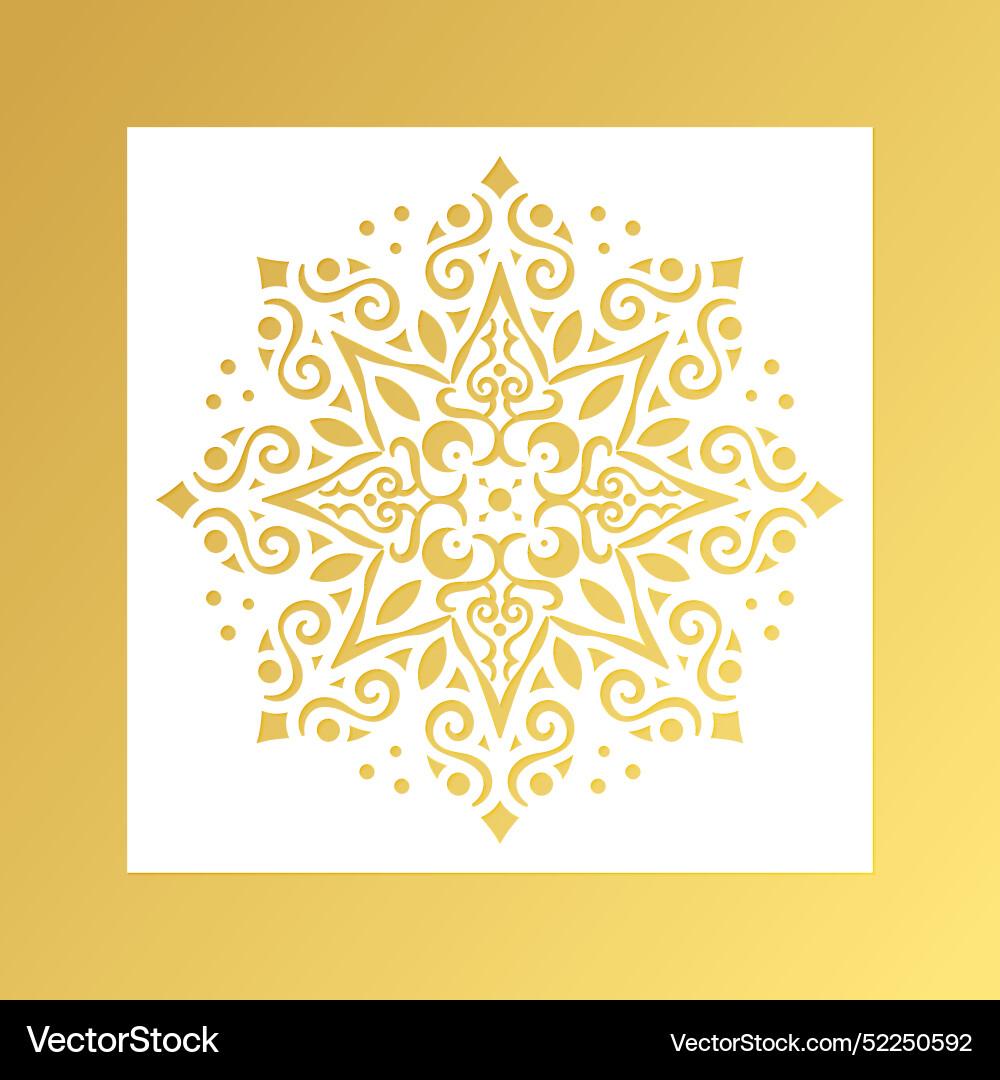 Mandala decorative paper cut line Royalty Free Vector Image