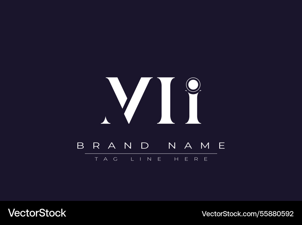 Mii abstract letter logo design Royalty Free Vector Image