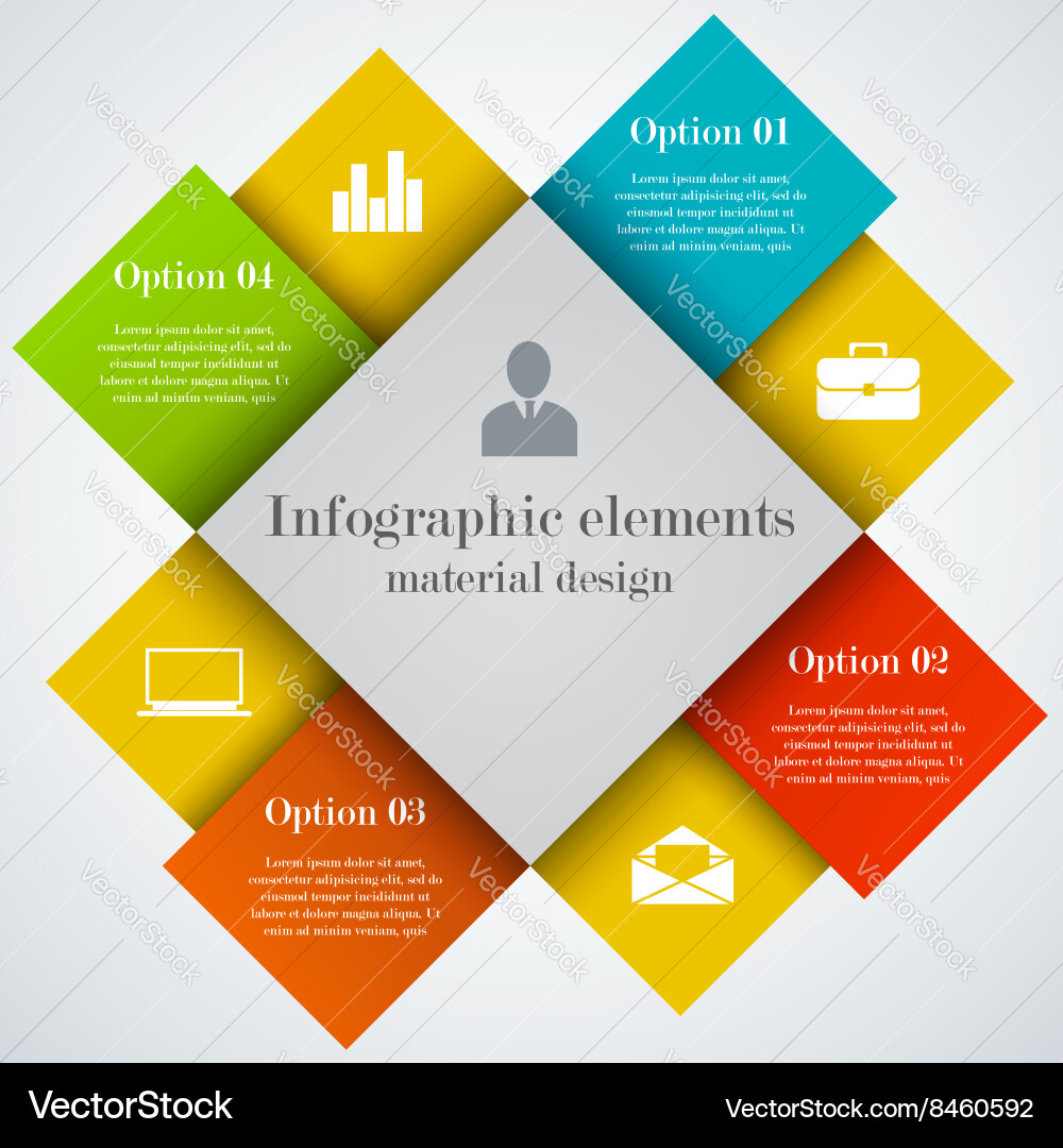 Modern infographic square elements Royalty Free Vector Image