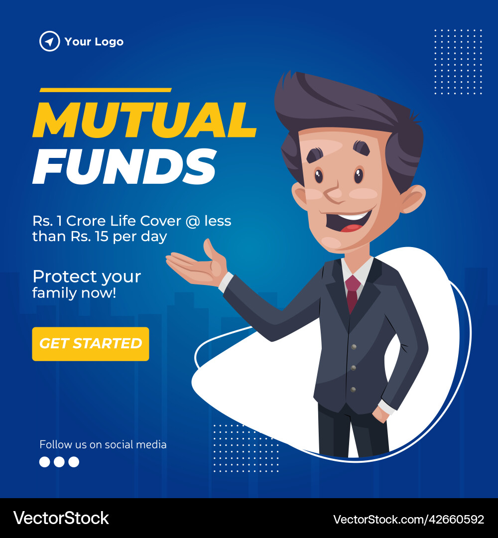 Mutual funds banner design template – Royalty-Free Vector | VectorStock