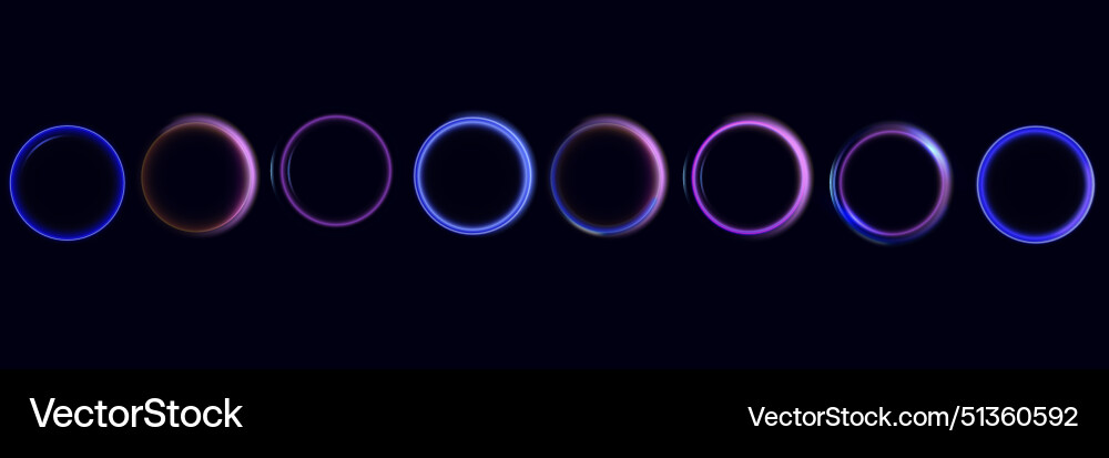 Neon swirl curve blue line light effect abstract Vector Image