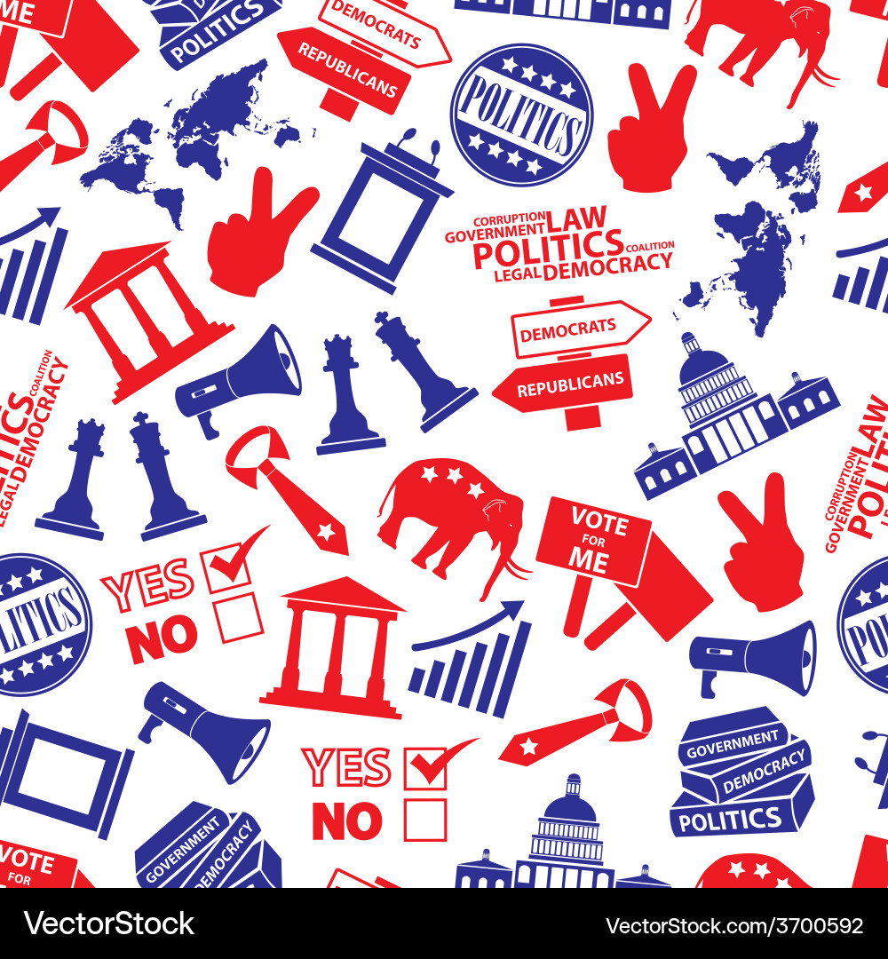 Politics red and blue seamless pattern eps10 Vector Image