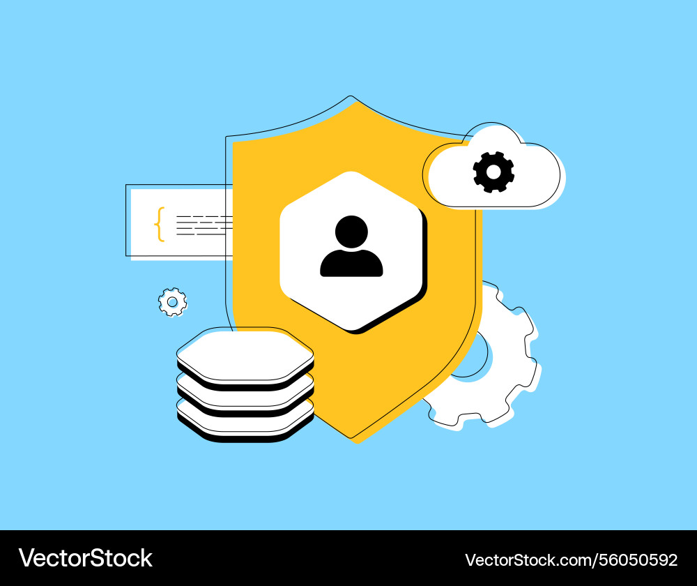Protected audience api concept with secure Vector Image
