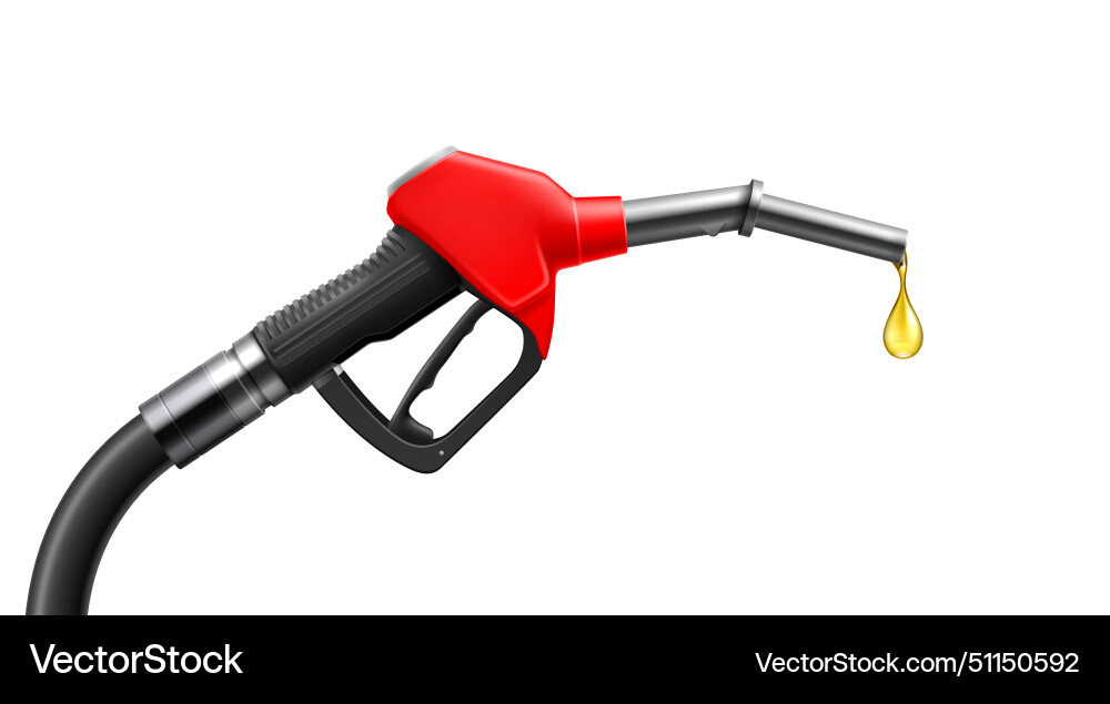Realistic fuel nozzle isolated 3d gas gun Vector Image