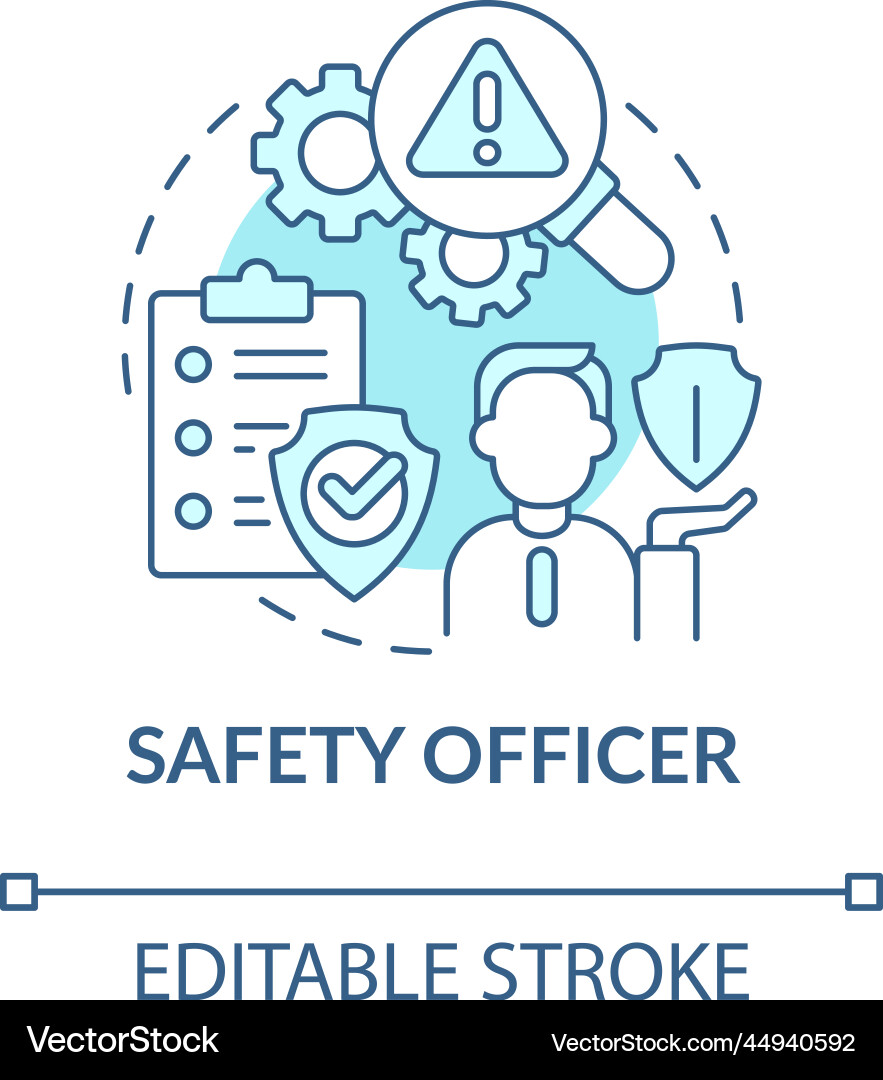 Safety officer turquoise concept icon Royalty Free Vector