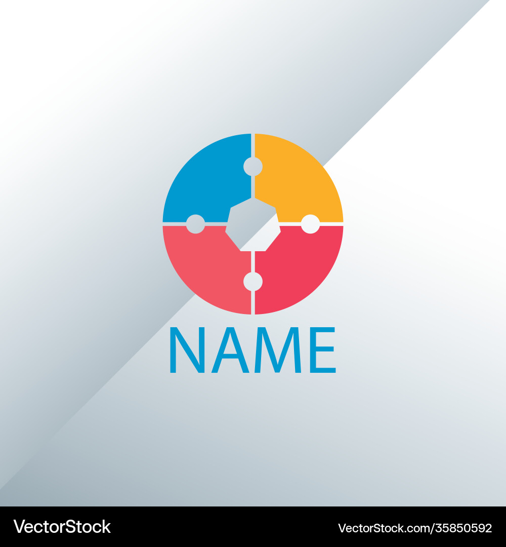 Sign template circle colors with name letters Vector Image