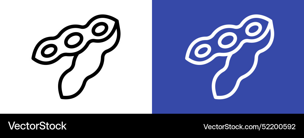 Soybeans icon logo sign set outline Royalty Free Vector