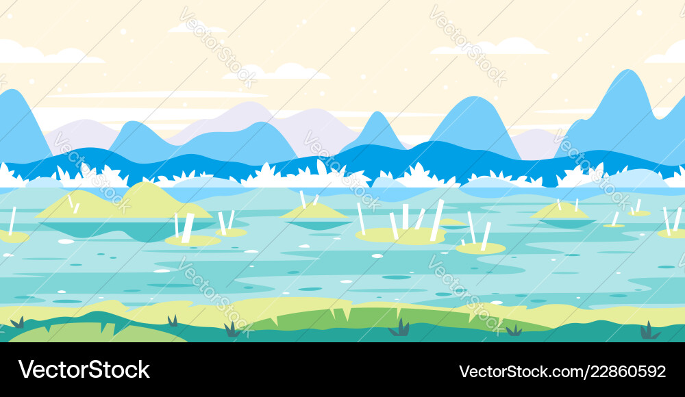 Swamp Landscape Background Royalty Free Vector Image